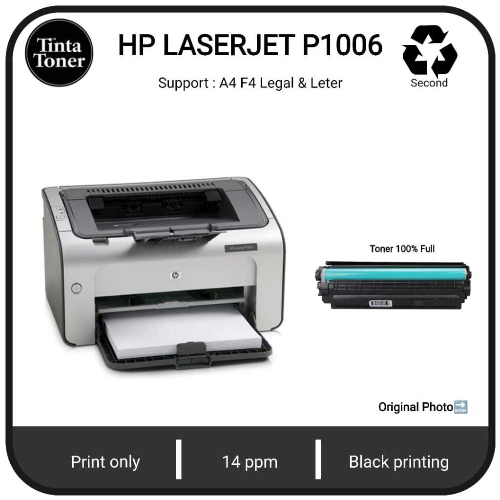 Jual Printer hp laserjet P1006 toner full cocok kalkir cetak document | Shopee Indonesia