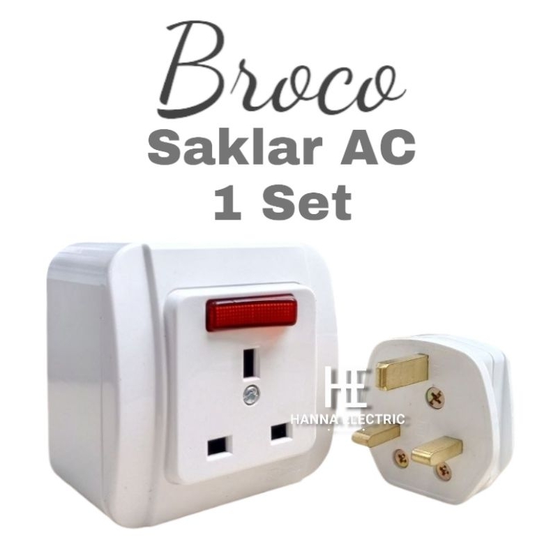 Jual Stop Kontak AC BROCO 1 SET GALEO OUTBOW + STEKER | Shopee Indonesia
