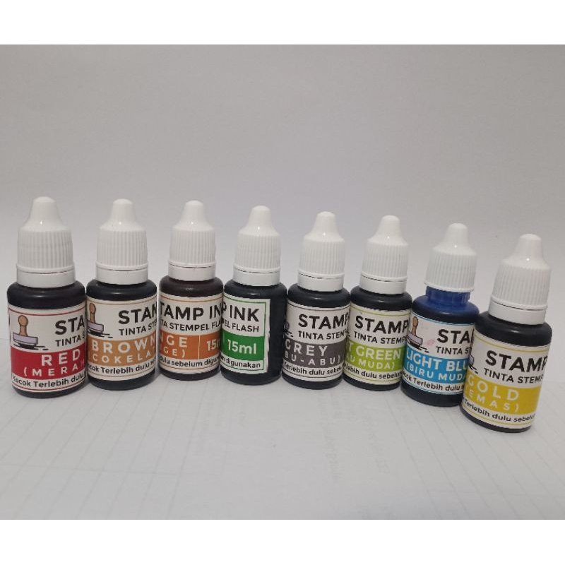 Jual Tinta Stempel FLASH Semua Warna Kemasan Botol 15ml | untuk stempel ...