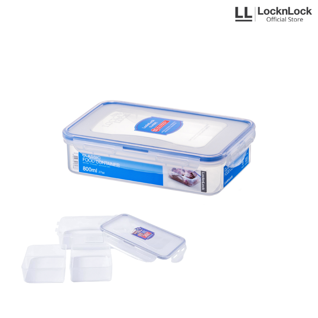 Jual LocknLock Classic Rectangular Short with Divider 800ml - HPL816C | Shopee Indonesia