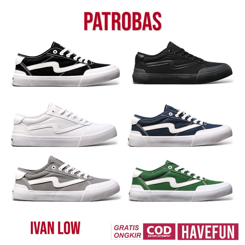 Jual Patrobas Ivan Low Black white Original | Shopee Indonesia