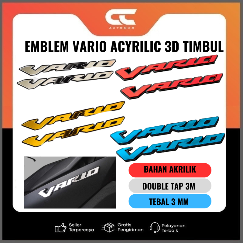 Jual EMBLEM VARIO 125 150 TIMBUL 3D AKRILIK LOGO VARIO DOUBLE LAYER ...