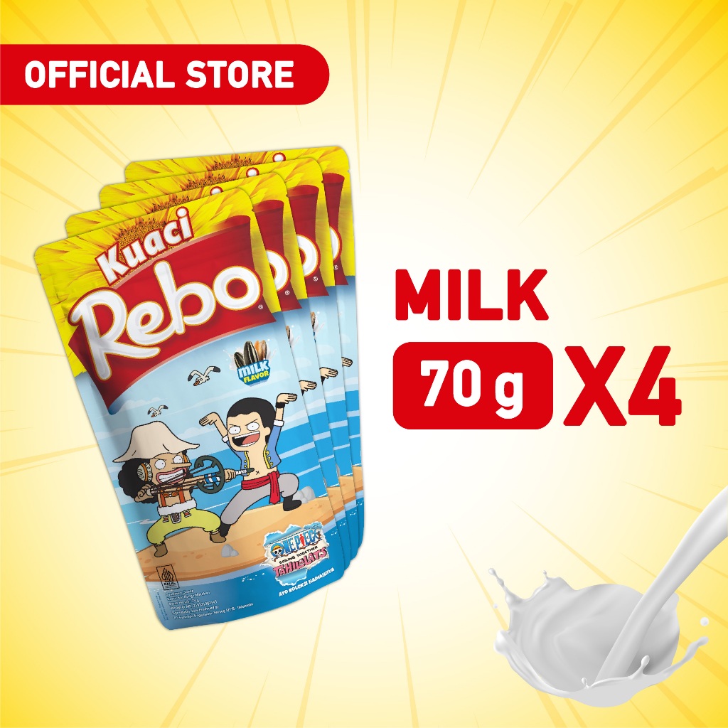 Jual Rebo Kuaci Bundling 4 PCS - Varian Rasa Milk 70 Gram | Shopee ...