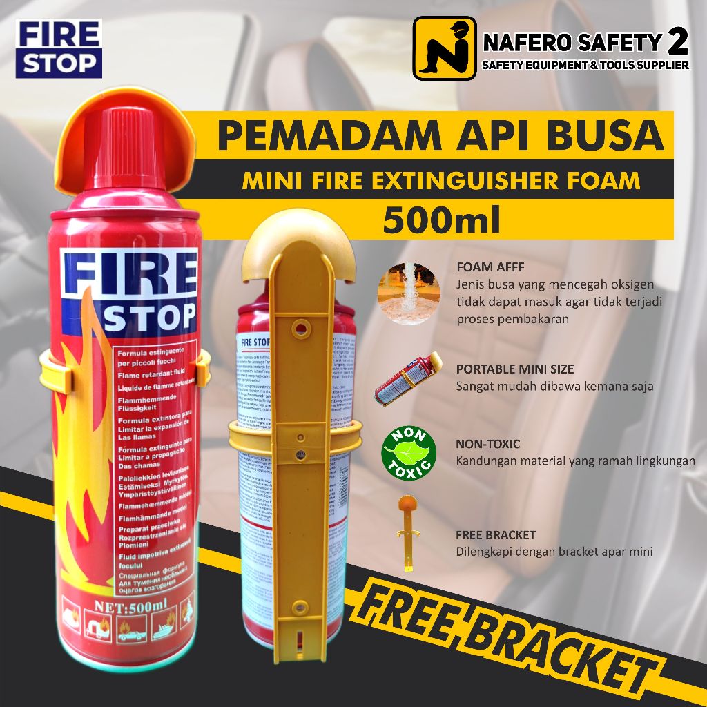 Jual Alat Pemadam Api Mini APAR Fire Stop Mobil 500ml Promo + Braket ...