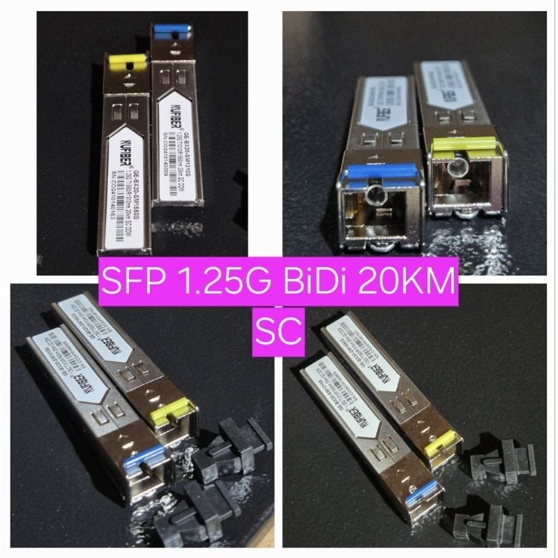 Jual 1 PAIR SFP SINGLEMODE 1GBPS SM 20KM SC Simplex BiDi FIBER OPTIC FO ...
