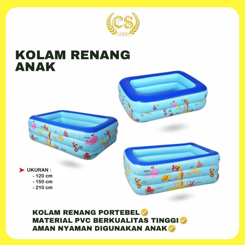 Jual CS Kolam Renang Anak Jumbo Kolam Bola Anak Renang Portable ...