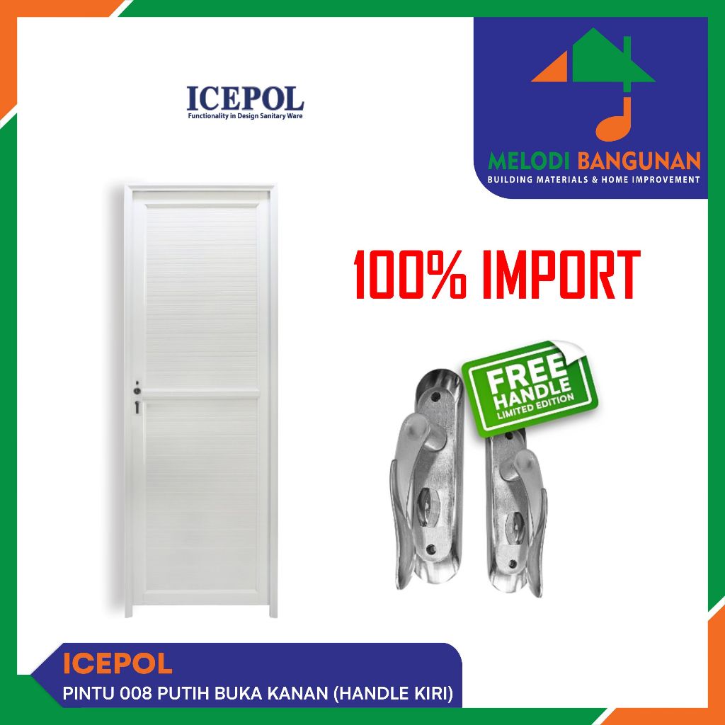 Jual Icepol - Pintu Kamar Mandi Wc 008 White Aluminium 70x200 Buka ...