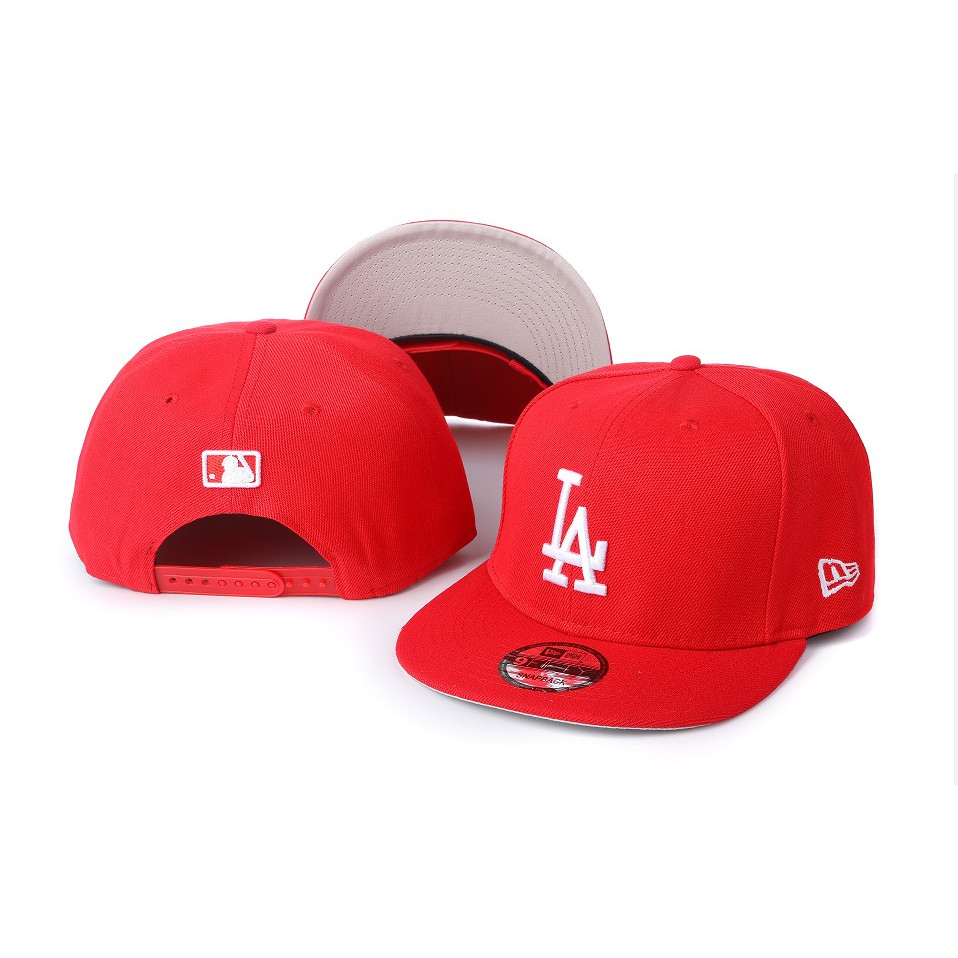 Jual Topi LA Los Angeles Dodgers Red White Merah Putih Under Visor Grey ...