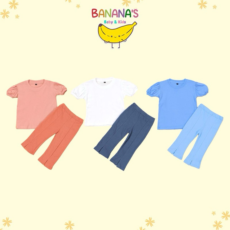 Jual Bananas Setelan Anak Perempuan / Set Anak Model Puff | Shopee ...