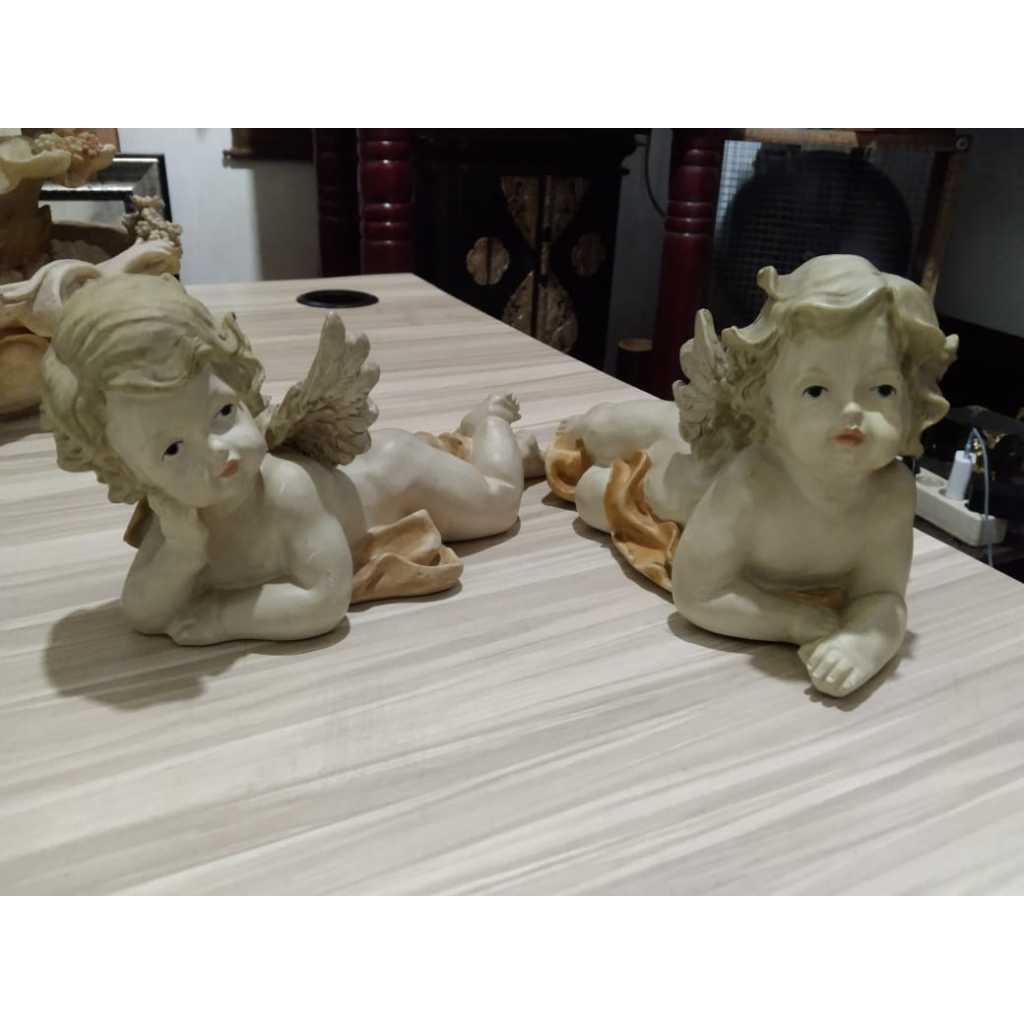 Jual Patung Angels Sepasang Fiber Kuno Jadul Antik | Shopee Indonesia