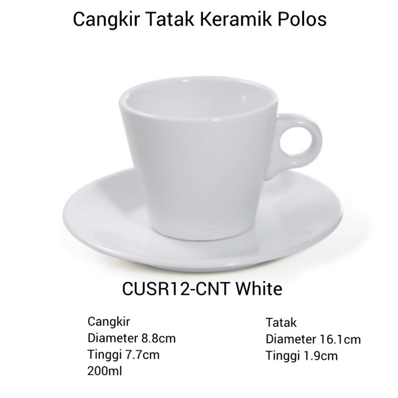 Jual Cangkir Tatak keramik polos 200ml (1PSG) BLANC - CUSR12CNT ...