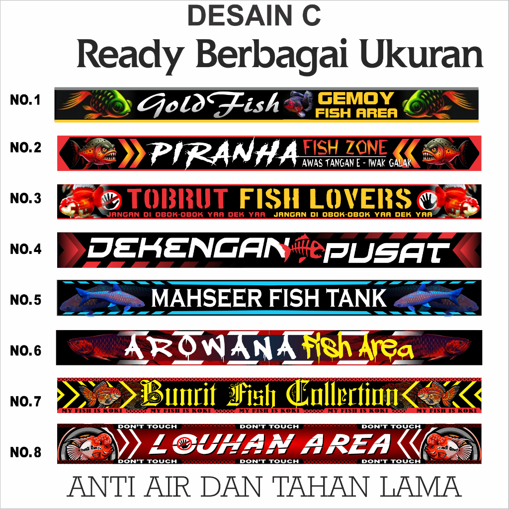 Jual stiker predator ikan galak - mahseer/louhan/arowana/ikan gemoy ...