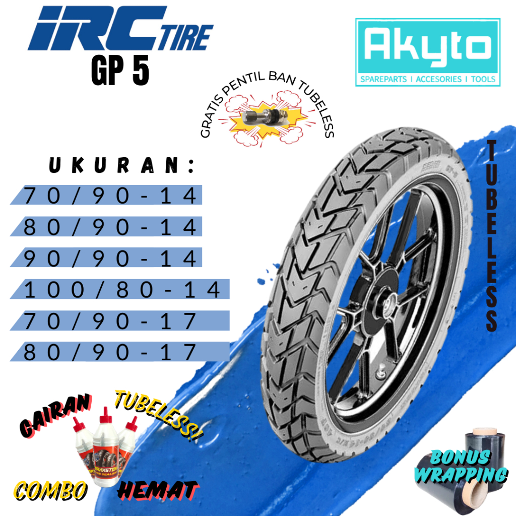 Jual BAN IRC GP 5 RING 17 RING 14 / BAN TUBELESS / BAN MOTOR R17 R14 ...