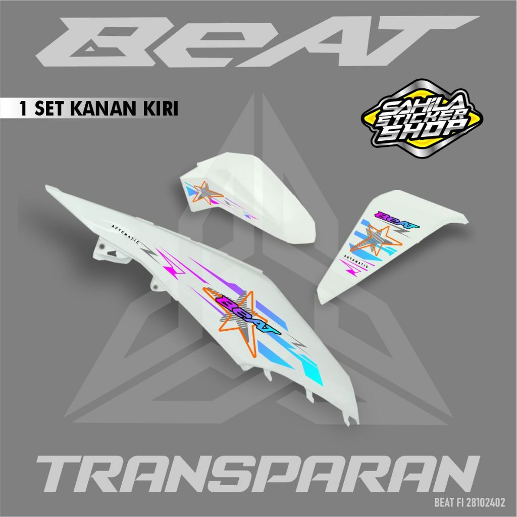 Jual STIKER STRIPING BEAT FI 28102402 LIS SIMPLE BODY PUTIH DASAR ...