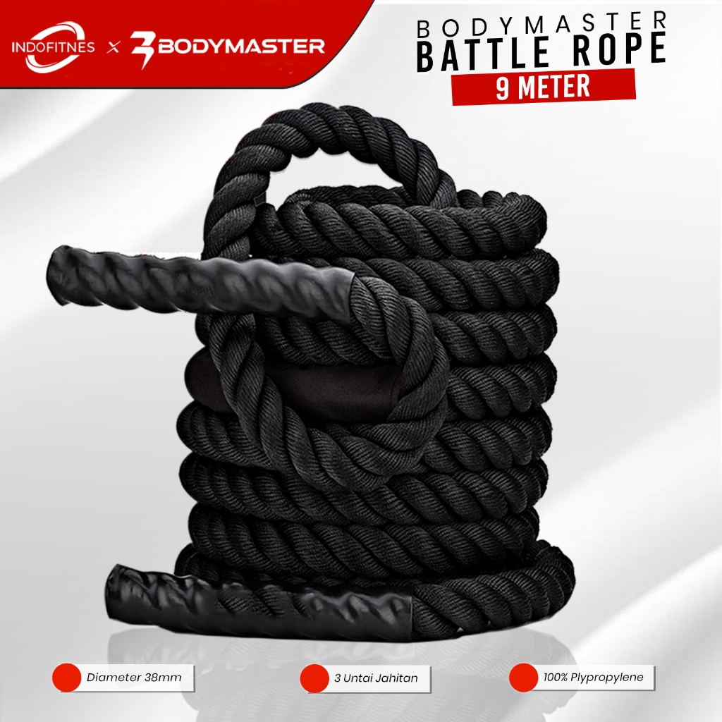Jual BODYMASTER Premium Battle Rope 9M - 9 M Tali Battling Ropes Gym ...