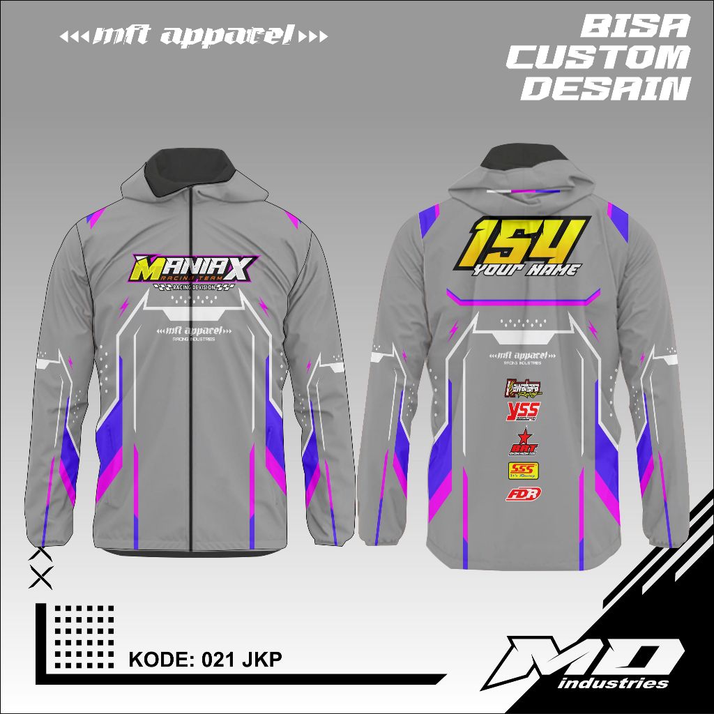 Jual Jaket Racing Bisa Reques Desain Jaket Parasut Edit Nama & Nomor ...