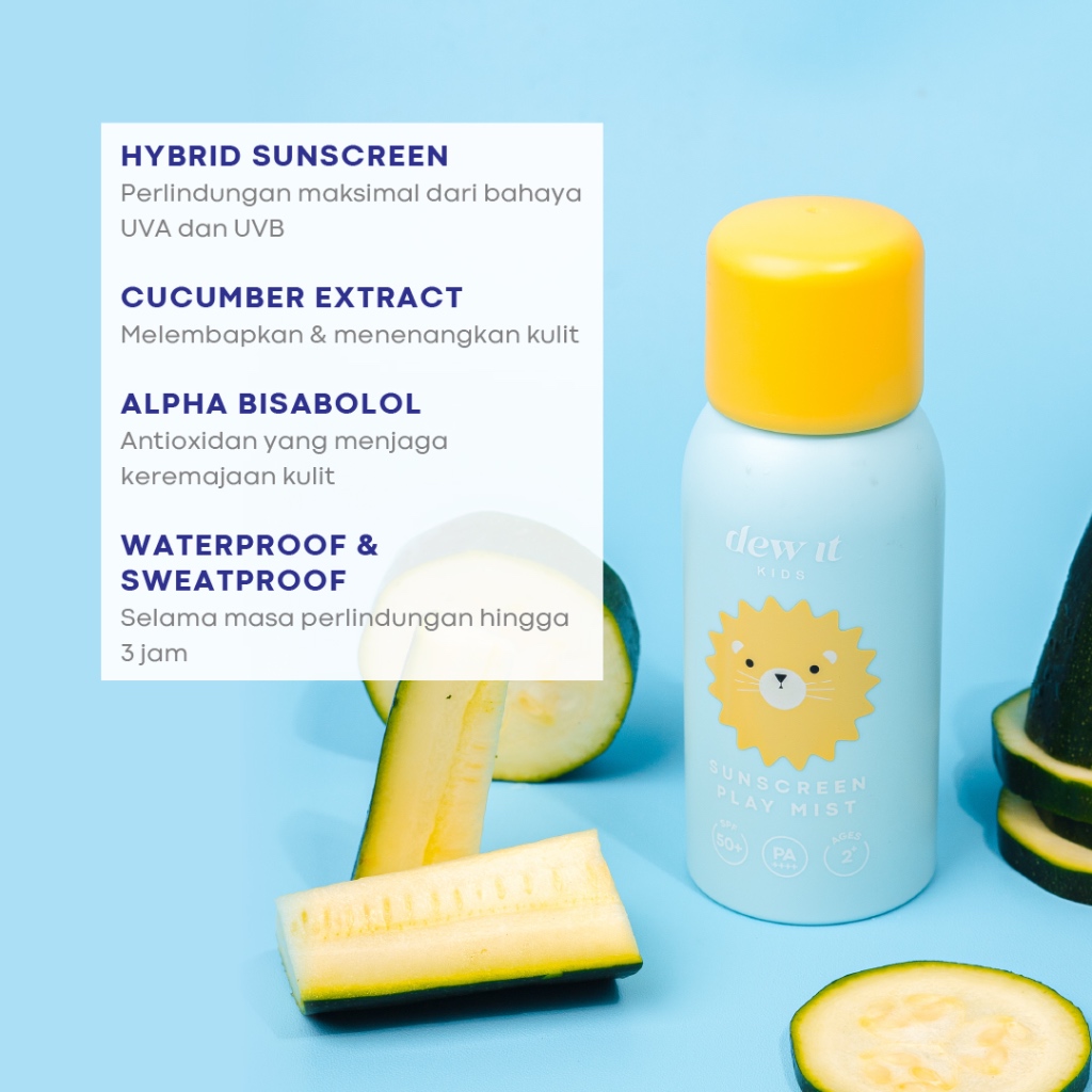 Jual DEW IT Kids Sunscreen Play Mist SPF 50+ PA+++ | Sunscreen Spray ...