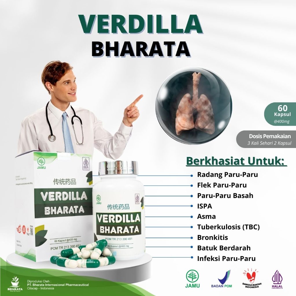 Jual VERDILLA Bharata Obat PARU PARU TBC ASMA BRONKITIS PNEUMONIA BATUK ...