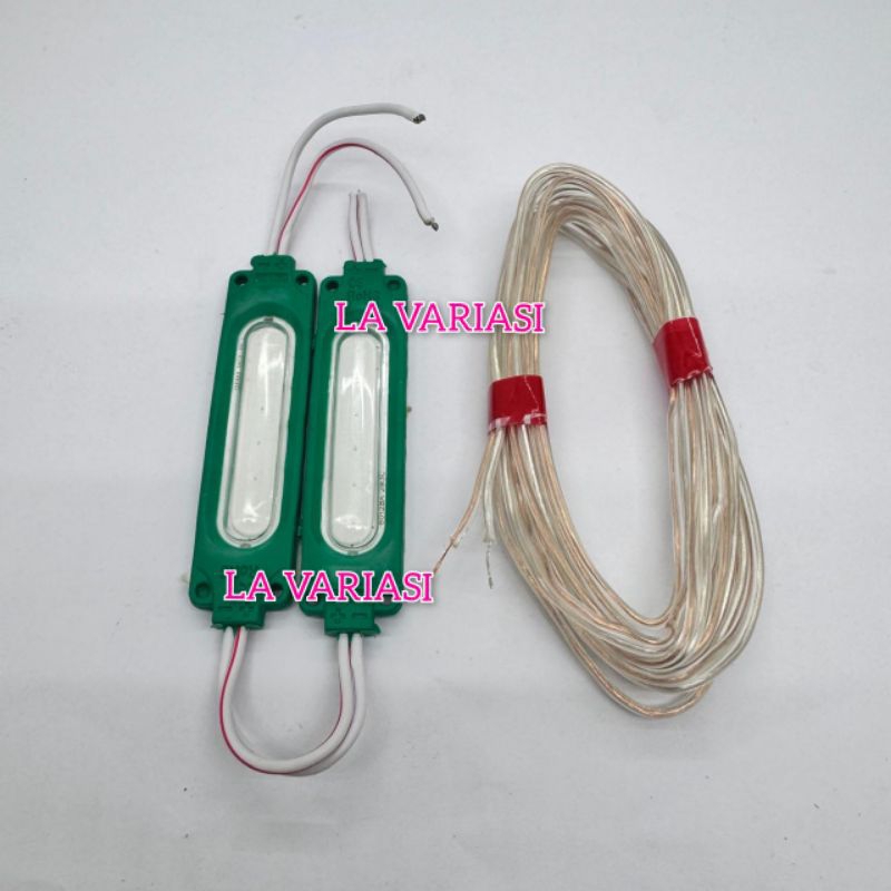 Jual 2 Pcs Lampu LED COB plasma 6 Mata12 volt 24 volt dan kabel 2 meter ...