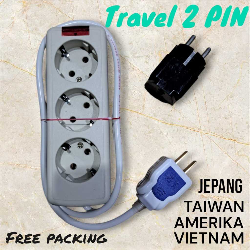 Jual BARU Colokan Listrik Jepang 2 Kaki pin Taiwan Amerika Kanada China ...