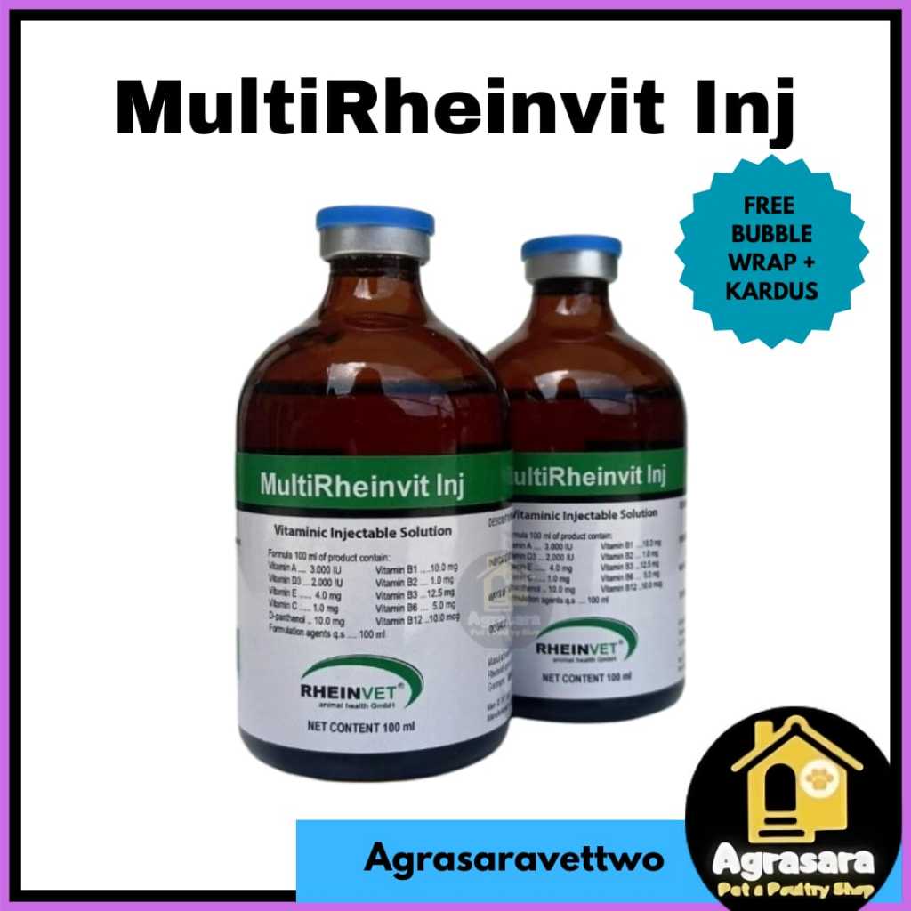 Jual Multirheinvit Inj 100 Ml - Multivitamin Rheinvit Inj 100 Ml, Multi Vitamin Hewan Ternak ...