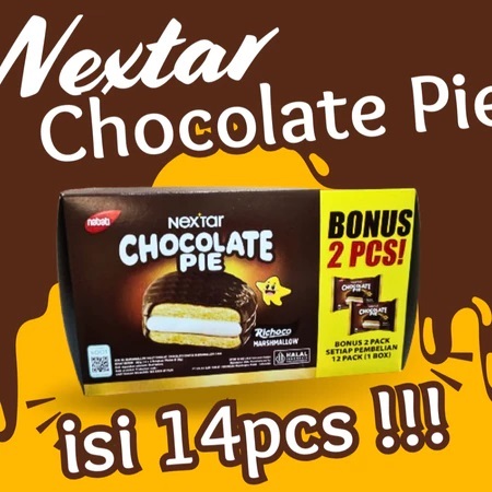 Jual [Perbox isi 12] Nextar Chocolate pie - Netto 392gr x (12 bks @28gr ...