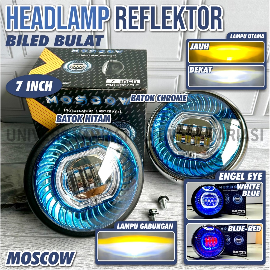 Jual Lampu 7 inch PROJIE BILLED reflektor SET BATOK CB TIGER REVO PNP ...