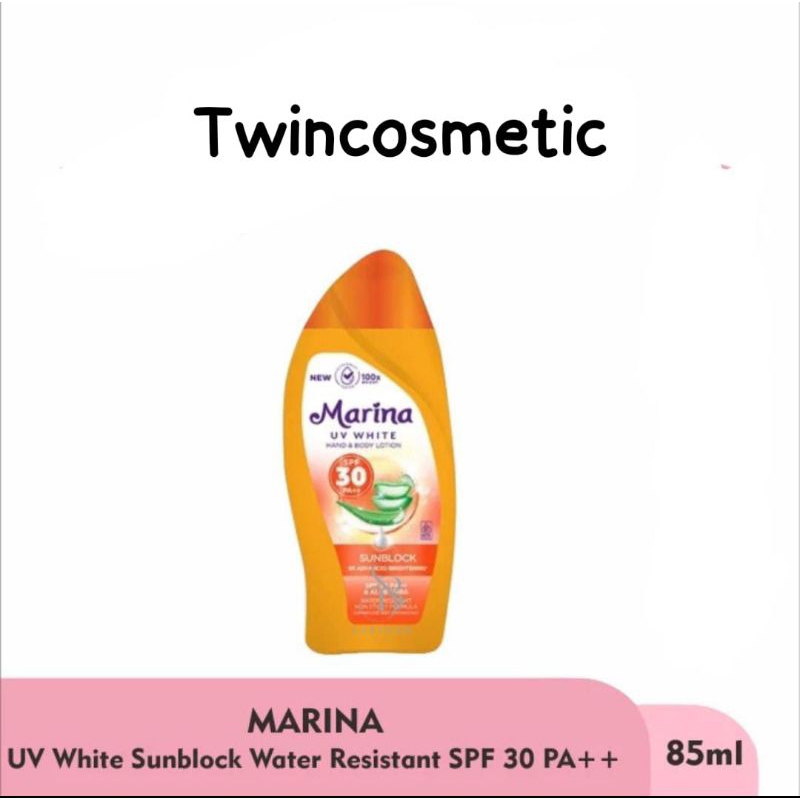 Jual Marina UV White SUNBLOCK Water Resistant SPF 30 PA++ 85ml | Shopee ...