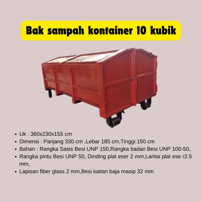 Jual Kontainer Bak Sampah Besi Ukuran Kapasitas 10 Kubik 10 M3 | Shopee ...