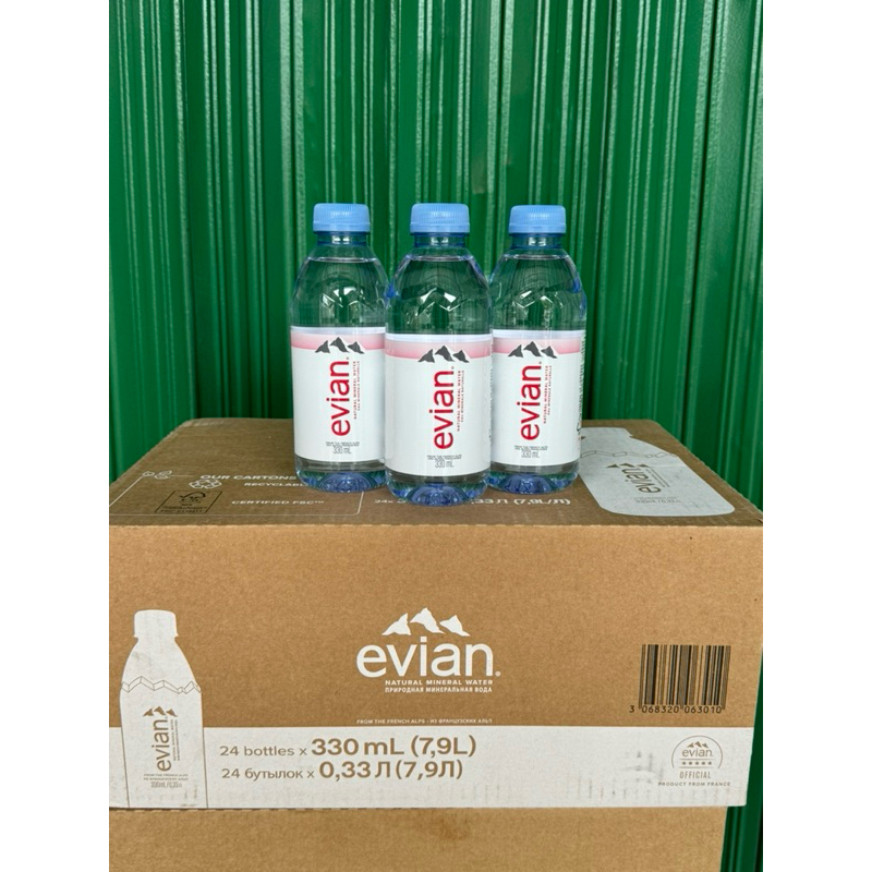 Jual Evian natural mineral water / air minum botol 330ML (1dus isi 24pcs) | Shopee Indonesia