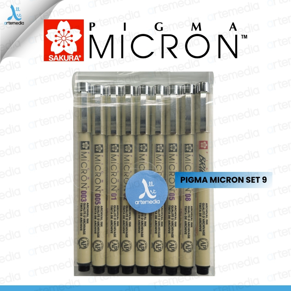 Jual Sakura Pigma Micron Drawing Pen Set 9 Fine Liner | Shopee Indonesia