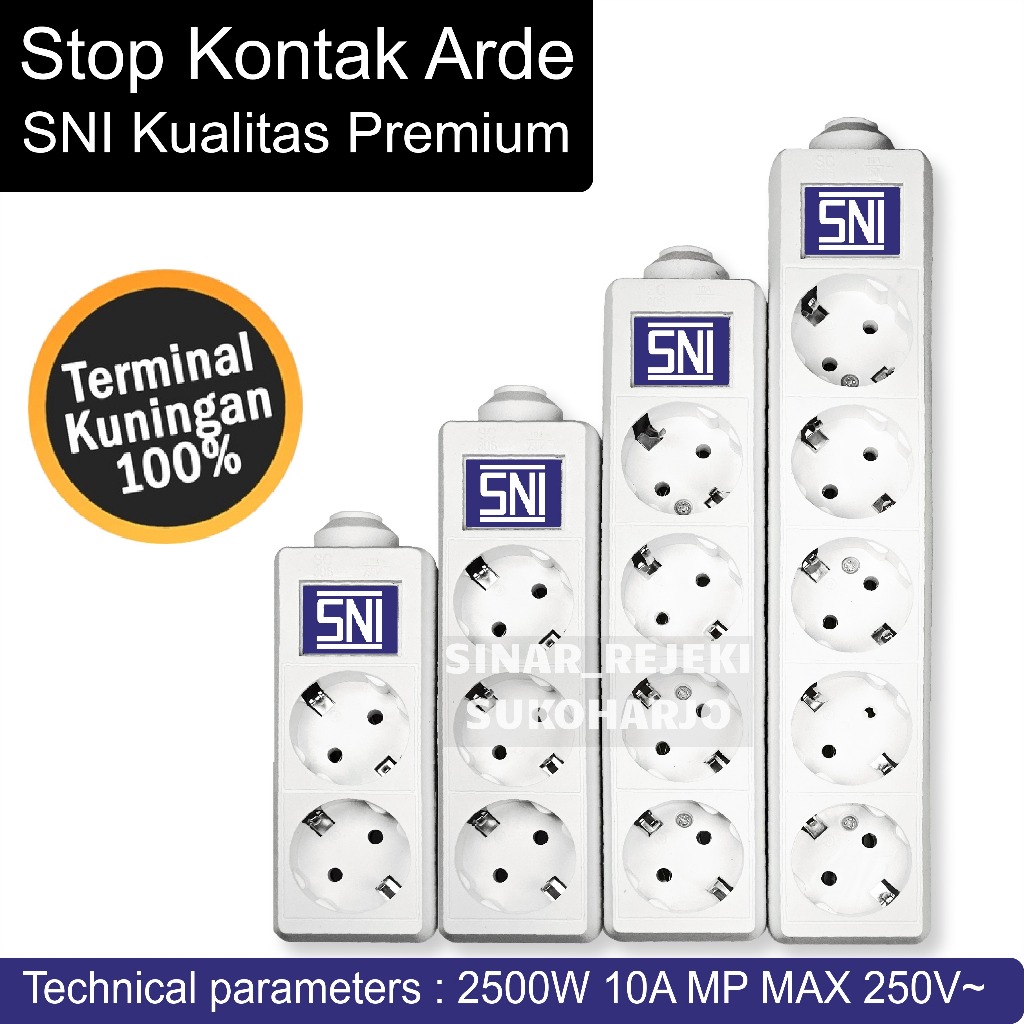 Jual Reida Stop Kontak Arde Tanpa Kabel Lubang 5, 4, 3, 2 Stopkontak Terminal Listrik Colokan ...