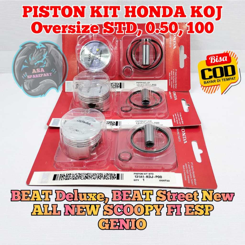 Jual Piston Kit set KOJ Asli Original Motor Honda Ori Ahm Hgp BEAT ...