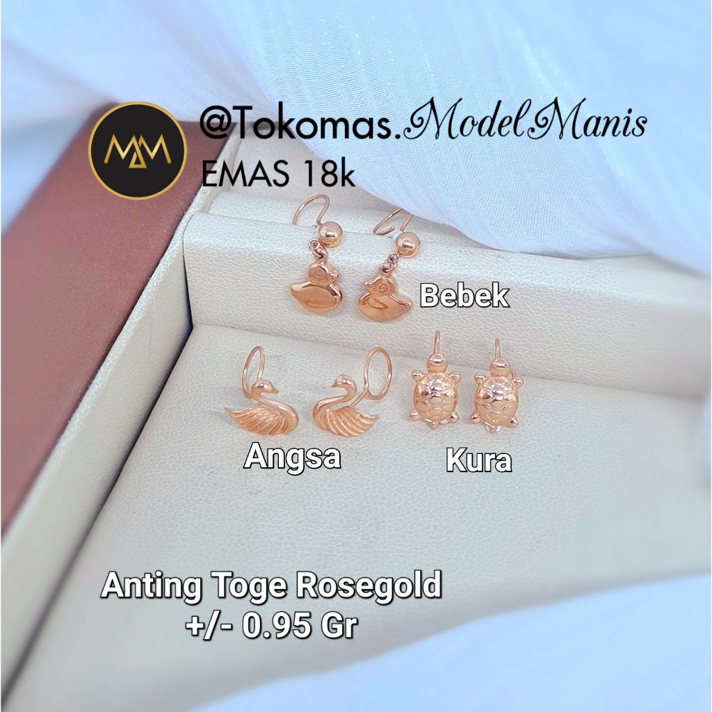 Jual Anting Toge Karakter Animal Rosegold AU 750 kadar 18k | Shopee ...