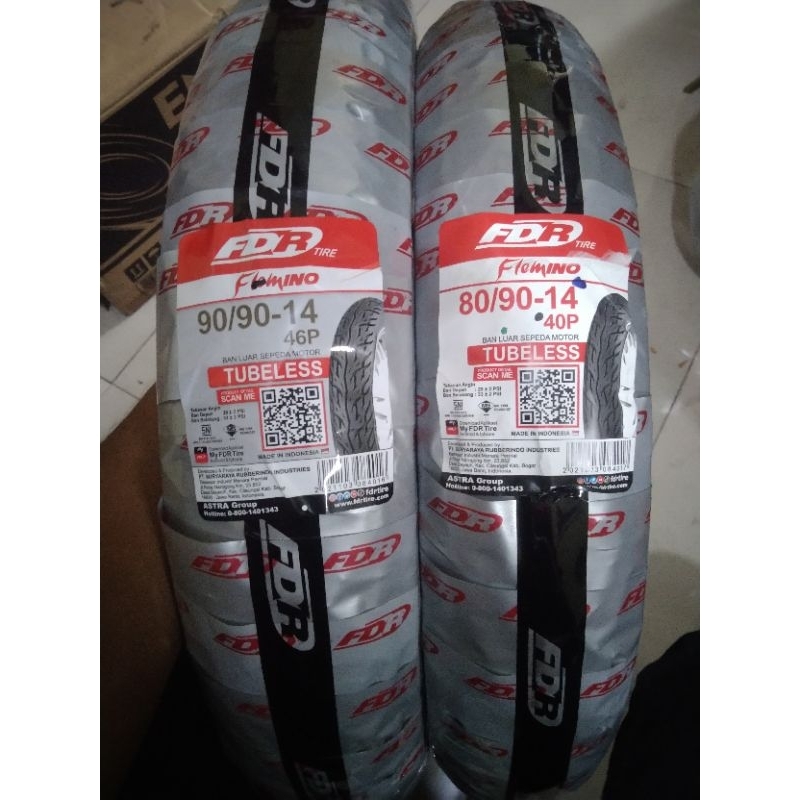 Jual BAN LUAR FDR TUBELESS FLEMINO 80/90-14 ATAU 90/90-14 FREE PENTIL ...