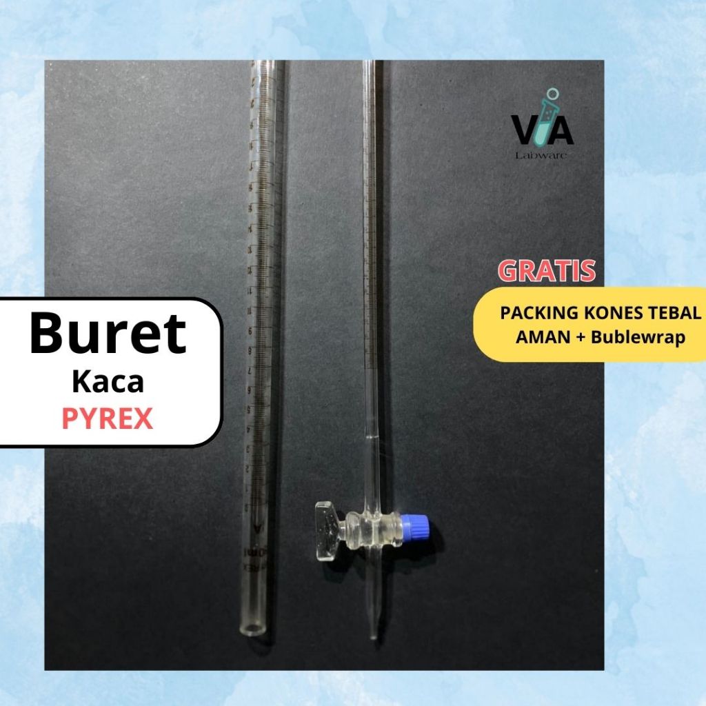 Jual Vialabware - Buret kran kaca | ukuran 5ml 10ml 25ml 50ml 100ml ...