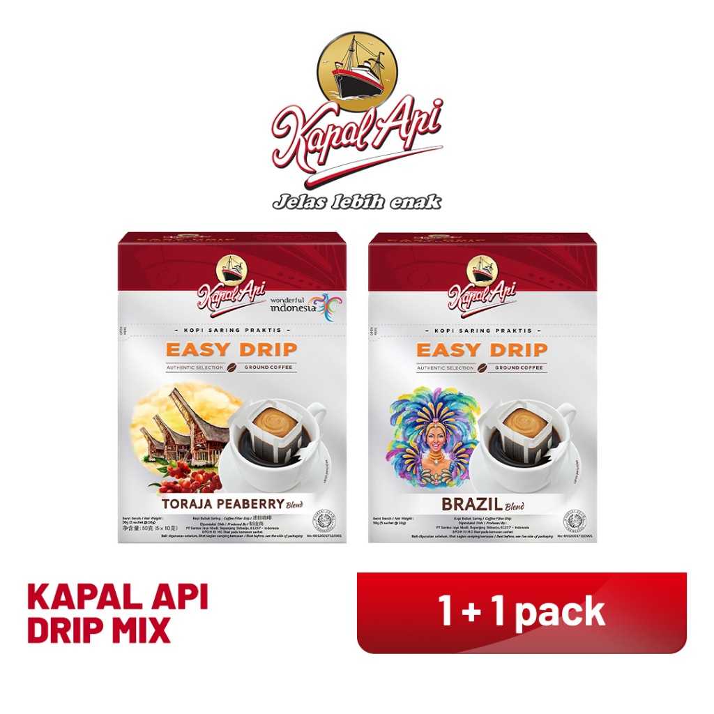 Jual KAPAL API Drip Mix 2 Folding Box (5 x 10 gr) | Shopee Indonesia