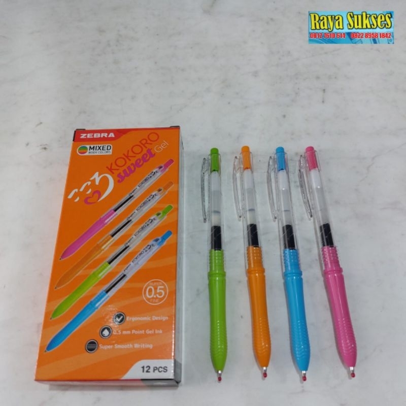 Jual Pena Kokoro Sweet Gel Zebra/ Gell Pen/Pulpen | Shopee Indonesia