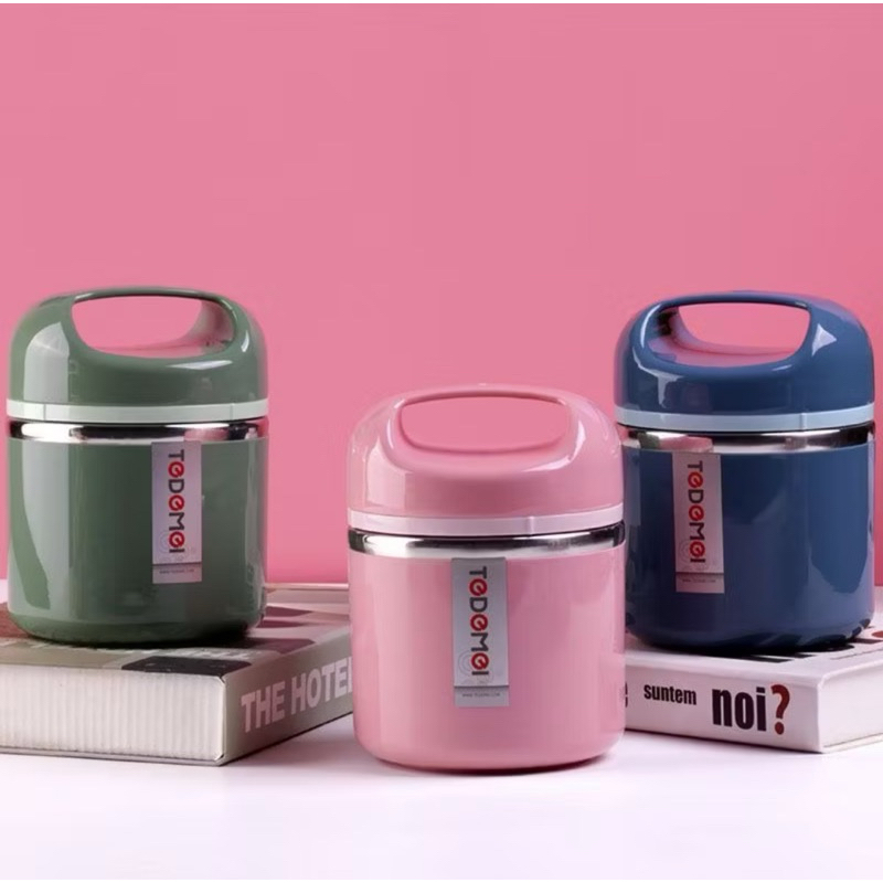 Jual TERMOS MAKAN TEDEMEI STAINLESS GAGANG ANTI TUMPAH / TERMOS SOUP ...