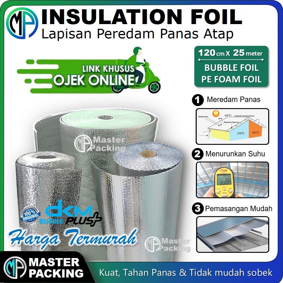 Jual Peredam Panas Atap Rumah Bubble Insulation Foam Foil Roll 120cm x ...
