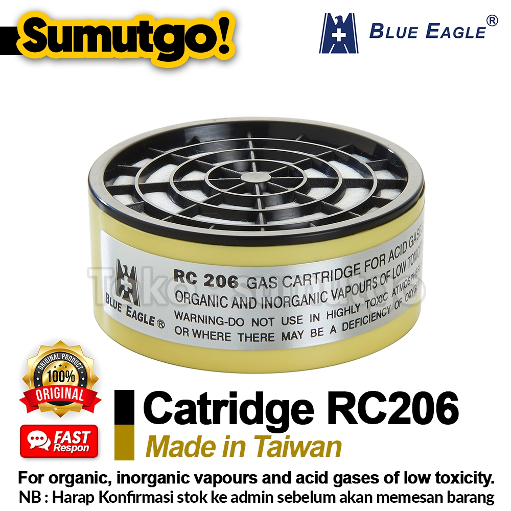Jual Catridge RC206 BLUE EAGLE Original For Organic Inorganic Vapours and Acid Gases of Low ...