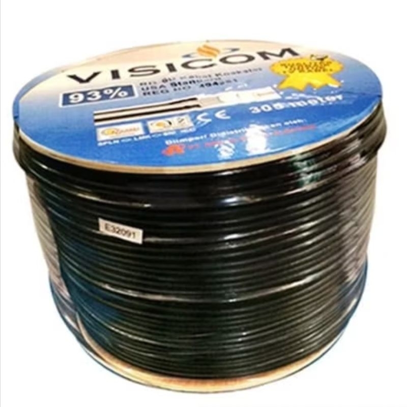 Jual KABEL ANTENA TV KABEL PARABOLA KABEL TV VISICOM RG6U/RG 6U Coaxial ...