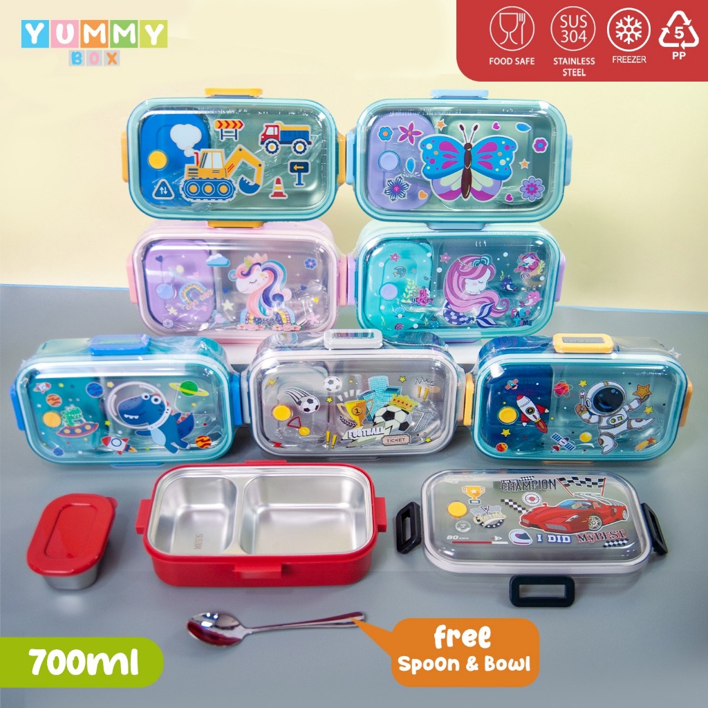 Jual YUMMY BOX BENTO STAINLESS 304 SEKAT 2 VOLUME 700ML SN2553 | Shopee ...