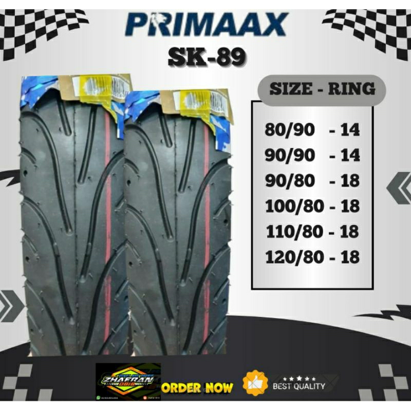Jual BAN PRIMAAX SK 89 UKURAN 80/90-14 TUBE TYPE(BAN DALAM) MEDIUM ...