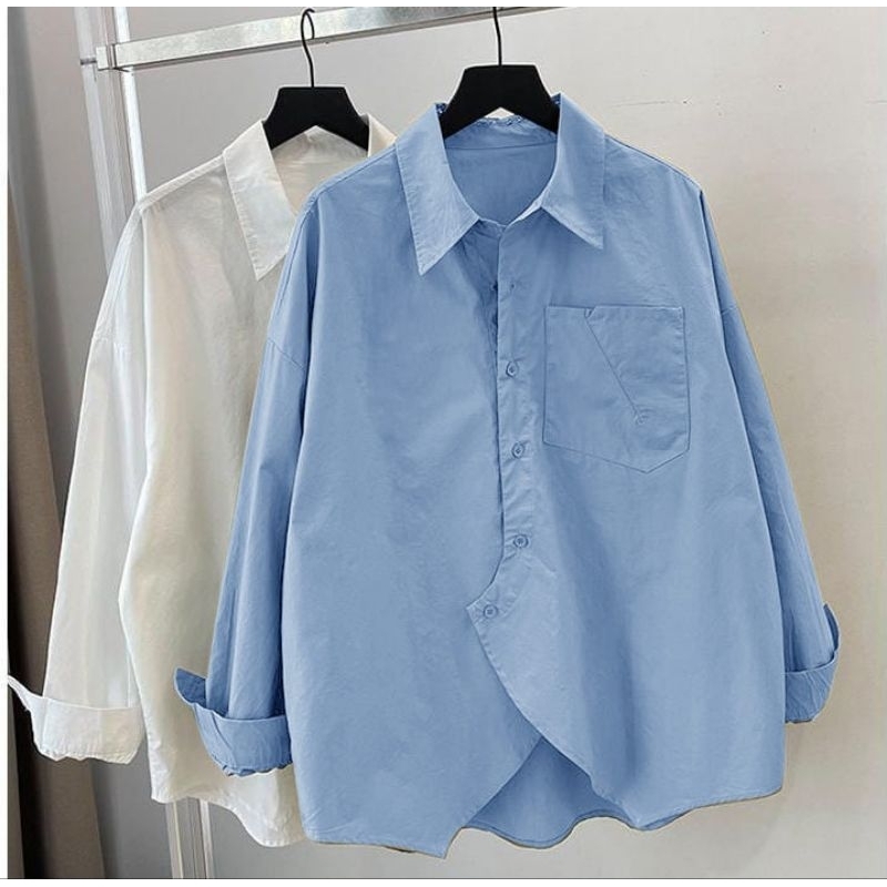 Jual SHIRT BASIC SERIES KEMEJA PUTIH BANYAK VARIAN WARNA / KEMEJA KERJA / KEMEJA KATUN POPLIN (6 ...