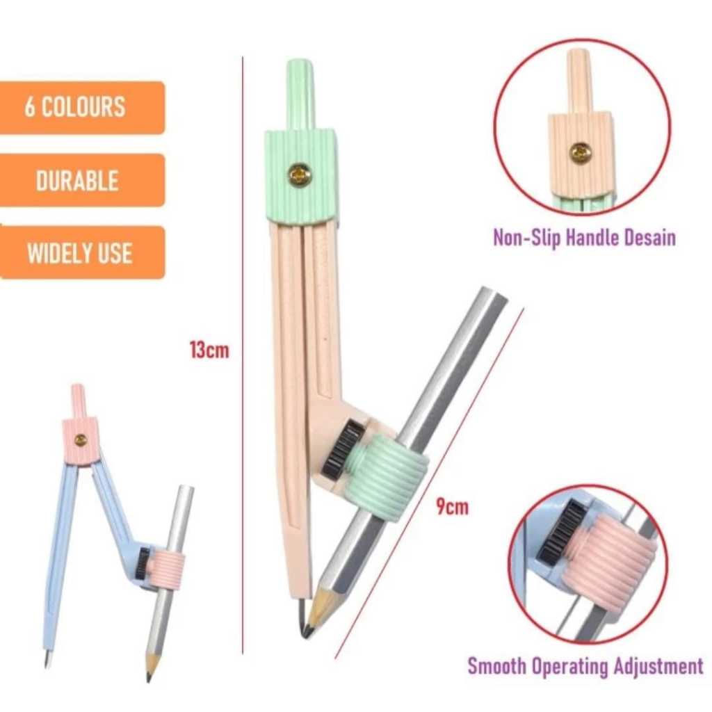 Jual Jangka Compass / Jangka Matematika / Pencil Compass / Jangka Set ...
