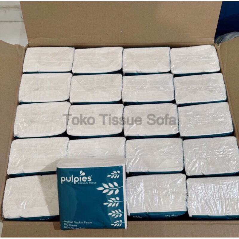 Jual Tissue Pulpies Napkin Cocktail 2 ply 100 sheets (1 KARTON ISI 80 ...