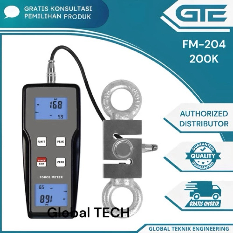 Jual FM-204-200K Digital Force Gauge with 3 Measurement Units Kgf N Lbf ...