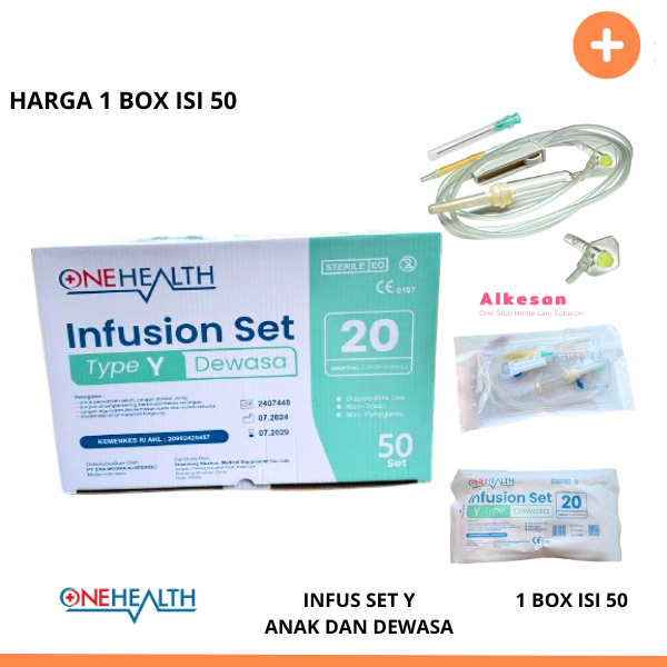 Jual Infus Set Y Selang Infusion Y Type Child Adult Infuset 1 Box isi ...