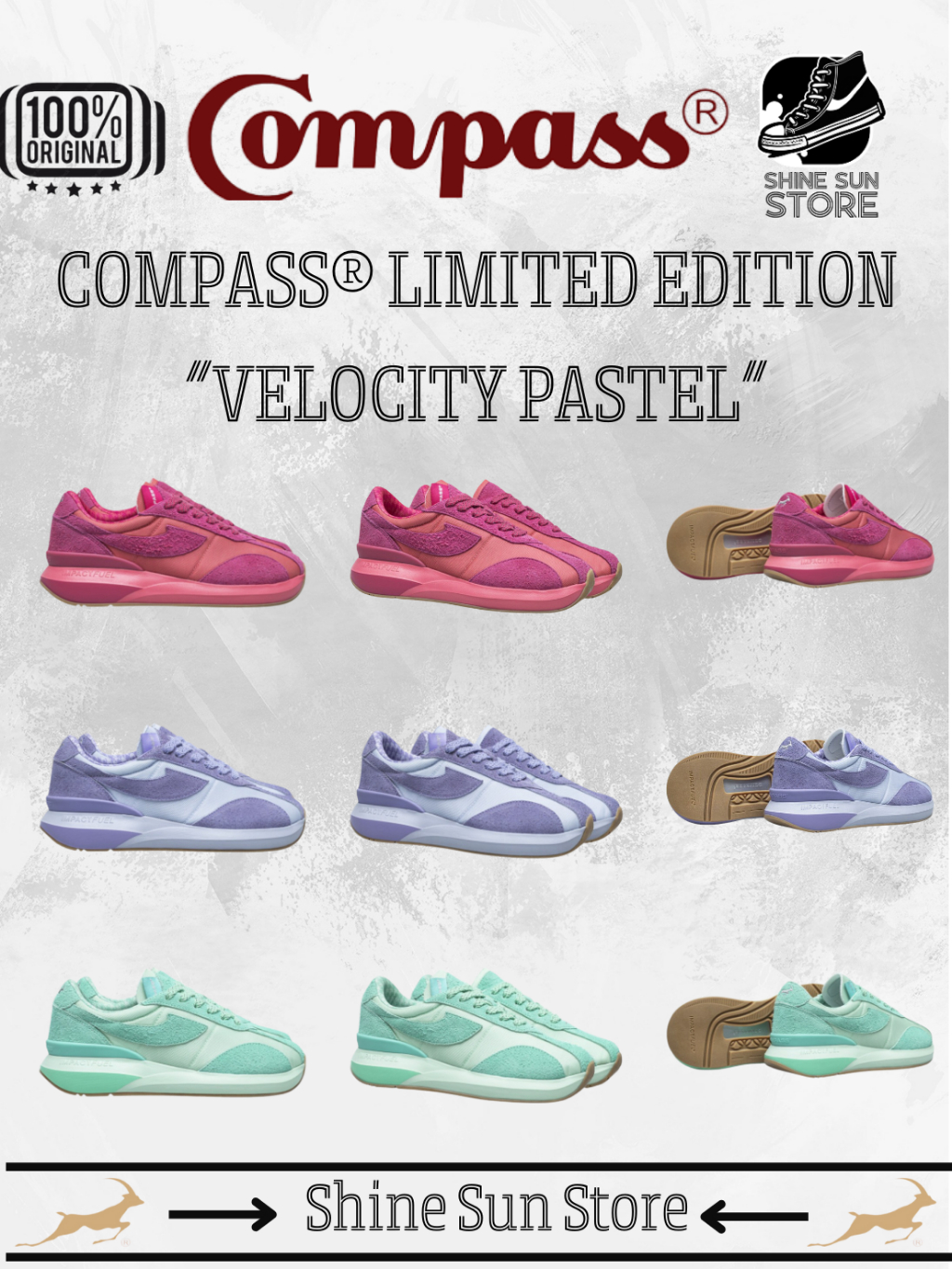 Jual [ORIGINAL] Compass Retrograde Velocity Pastel Fuschia // Mint ...